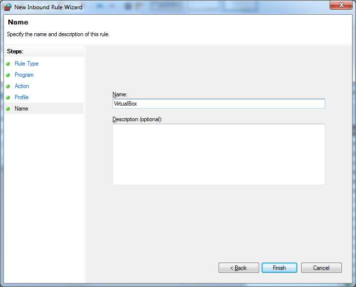 Firewall settings for VirtualBox remote display | Jared Hall